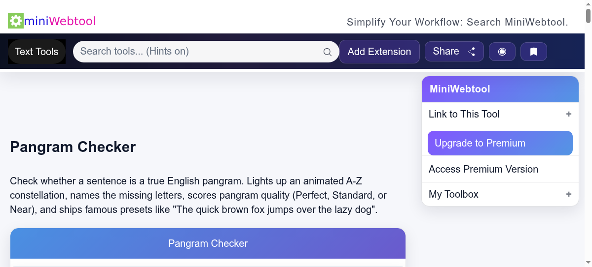 Pangram Checker - Verify a Sentence Uses All 26 Letters