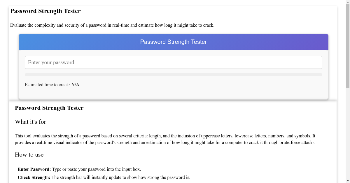 Password Strength Tester