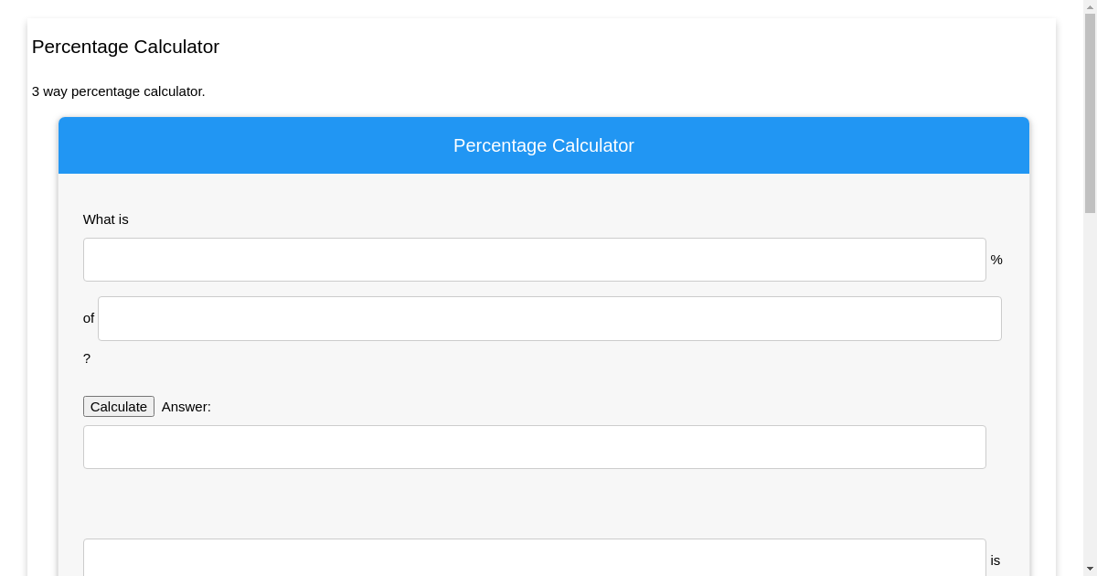 Percentage Calculator