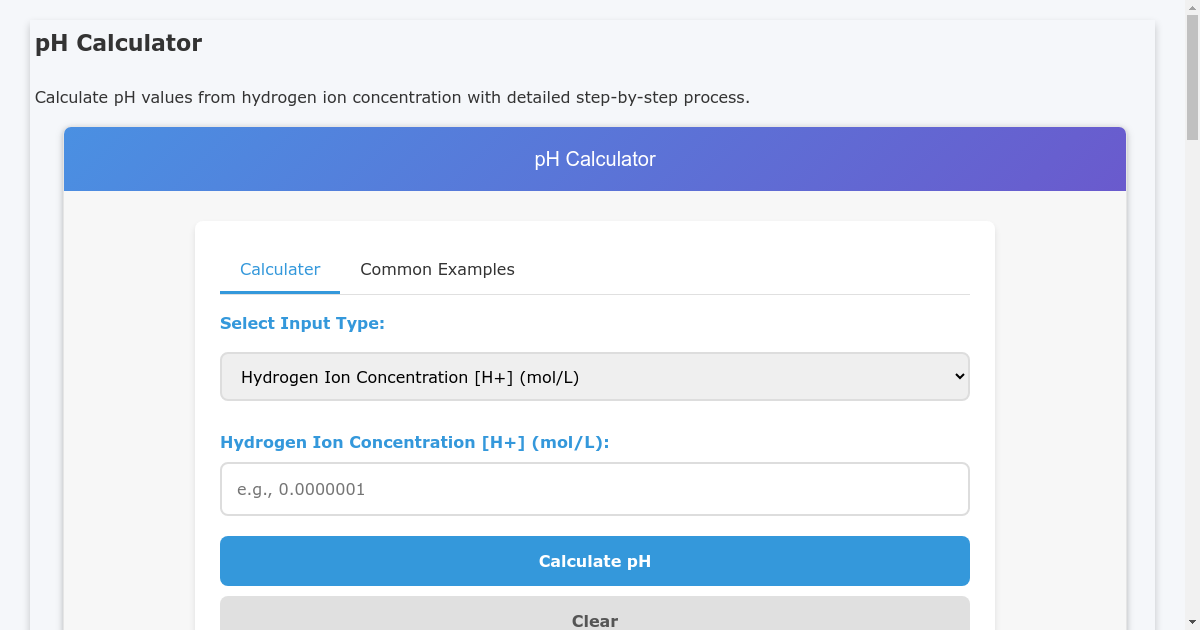 Free pH Calculator (Step-by-Step)