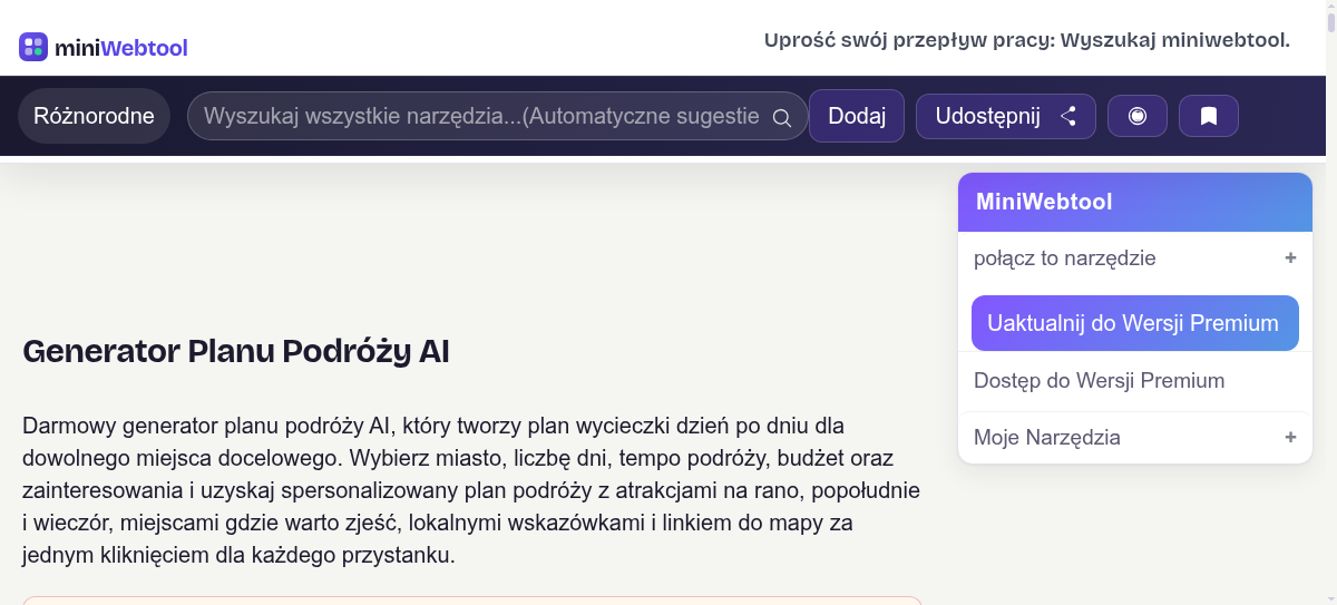 Generator Planu Podróży AI - Darmowy plan podróży dzień po dniu dla ...