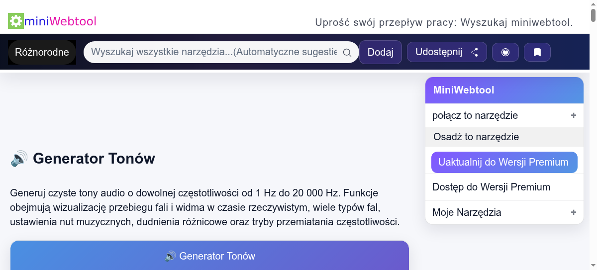 Generator Tonów - Internetowy generator dźwięku o określonej ...