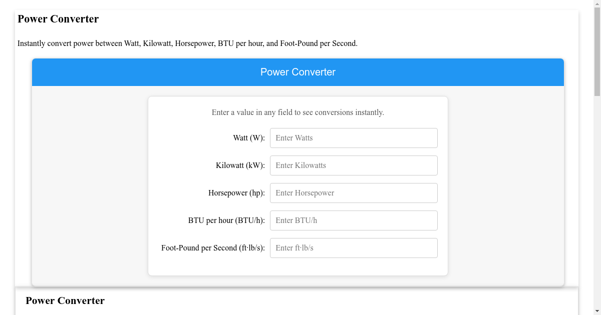 Free Interactive Power Converter