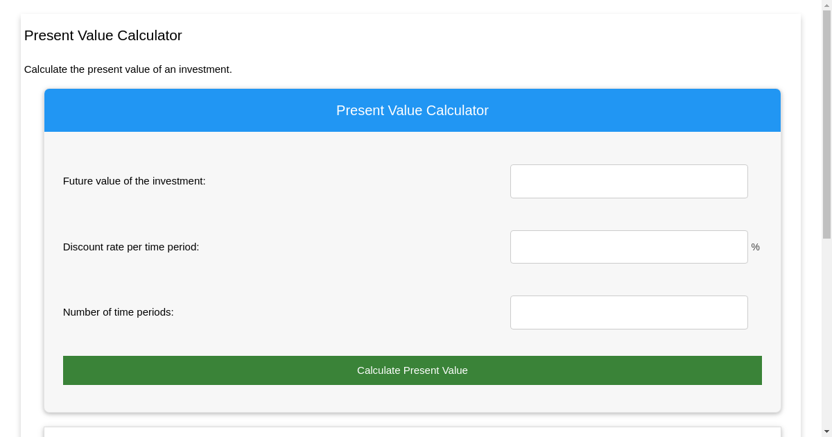 Present Value Calculator