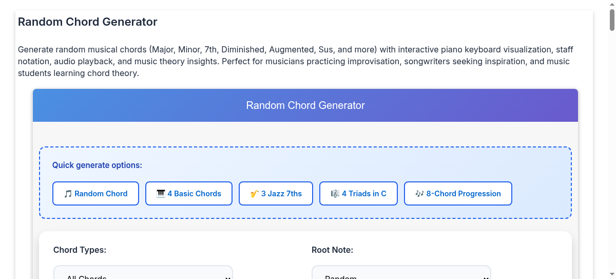 Random Chord Generator - Generate Random Musical Chords with Piano ...