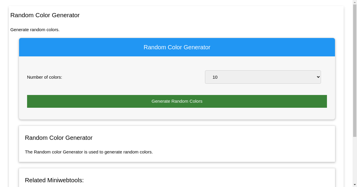 Random Color Generator - Generate Random Colors