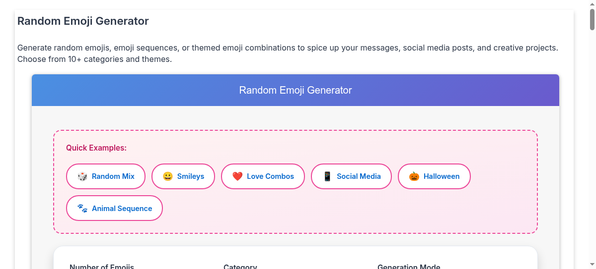 Random Emoji Generator - Create Fun Emoji Sequences & Combinations