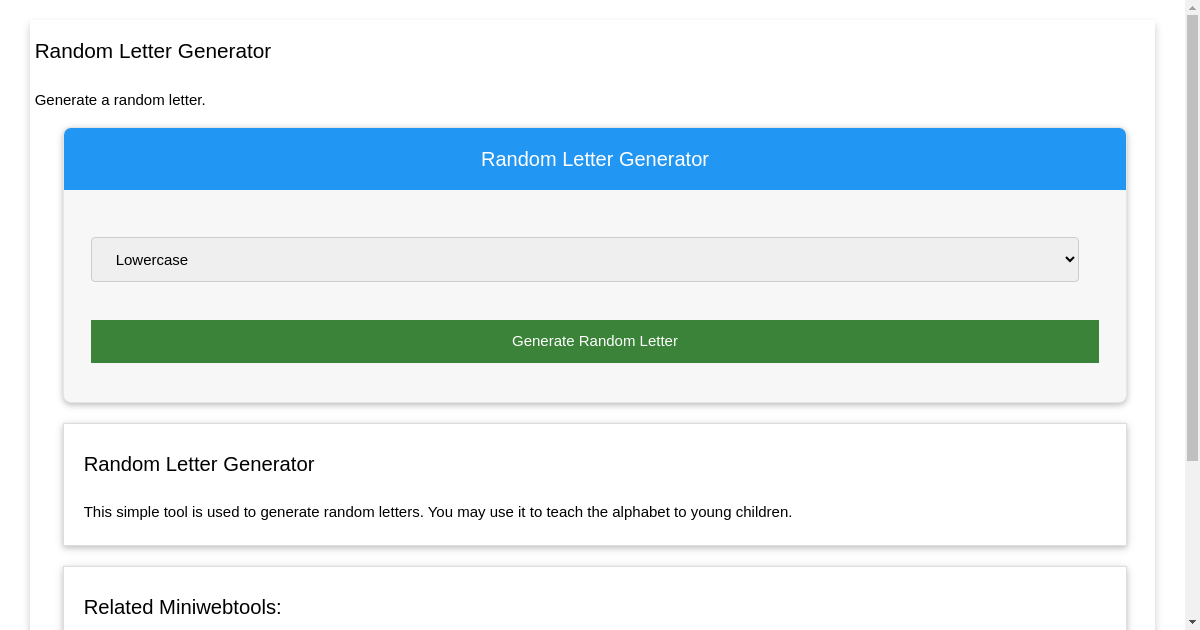 Random Letter Generator - Generate A Random Letter