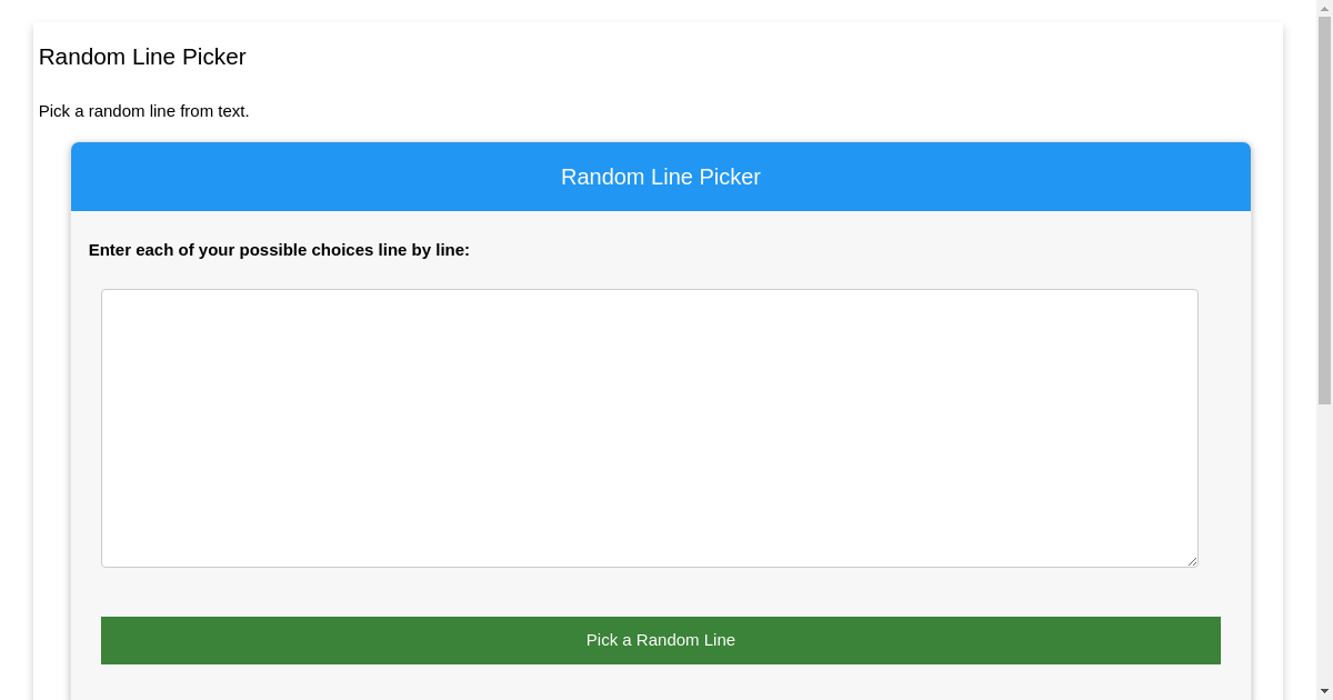 Random Line Picker - Picks Random Line from Text