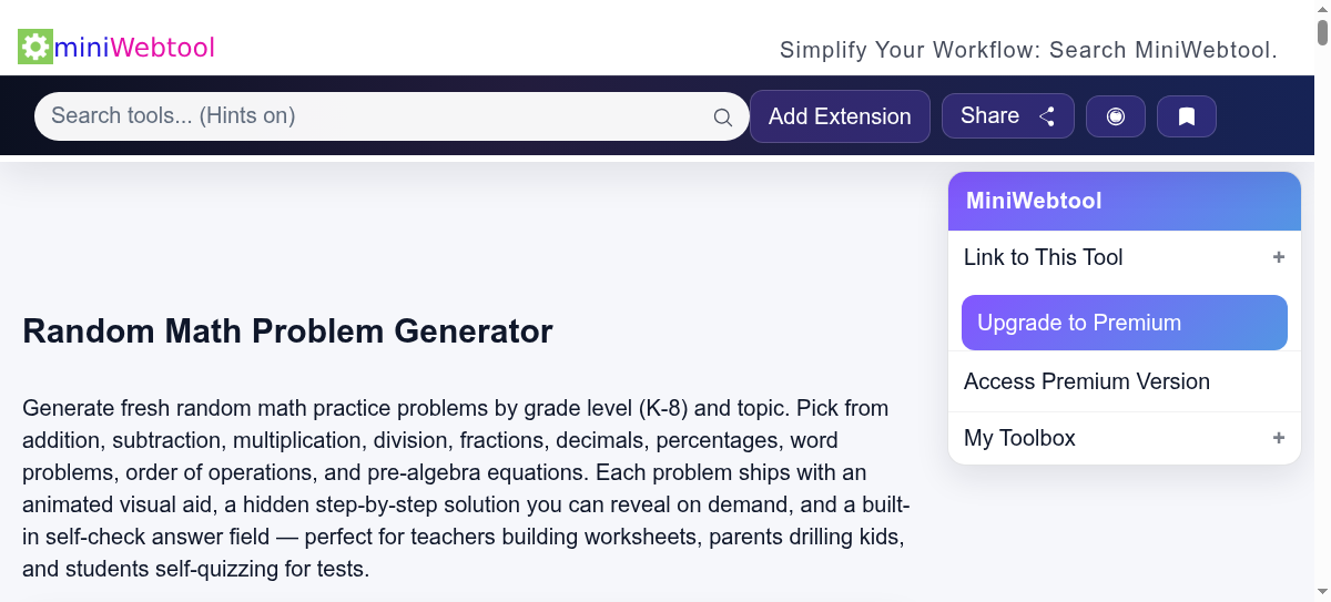 Random Math Problem Generator - Practice Worksheets by Grade Level and ...