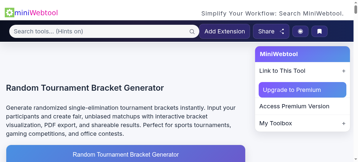 Random Tournament Bracket Generator - Single Elimination Bracket Maker ...