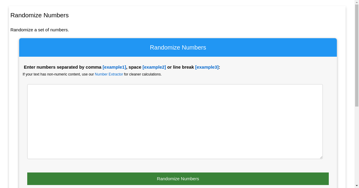 Free Online Tool to Randomize Numbers