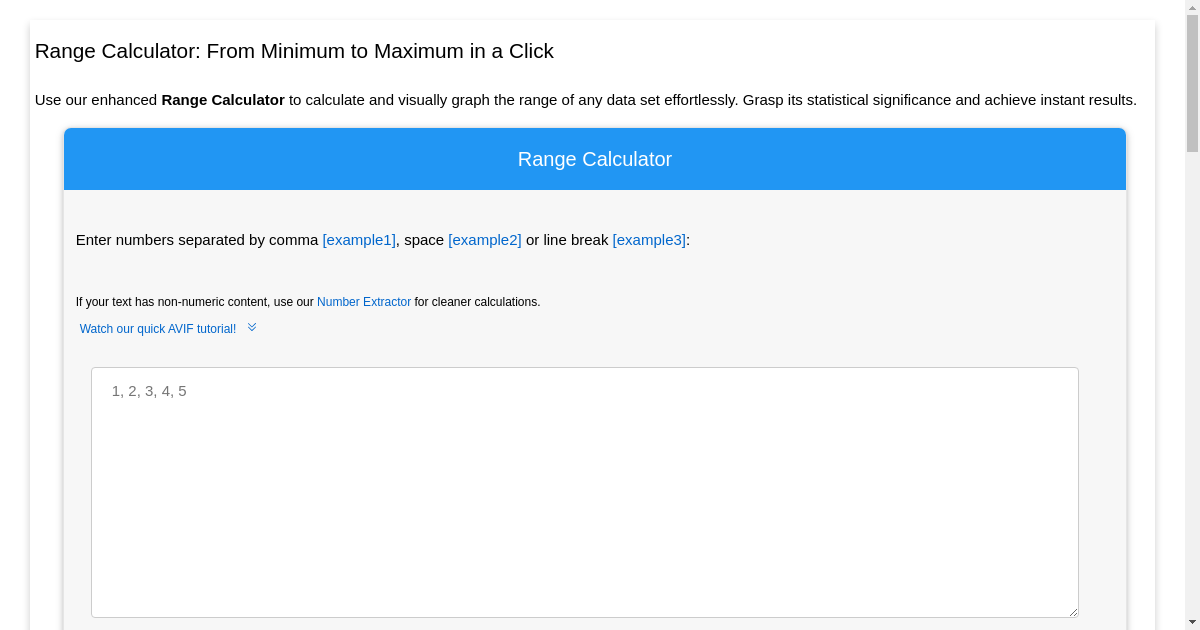 Range Calculator: From Minimum to Maximum in a Click