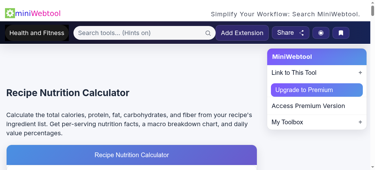 Recipe Nutrition Calculator - Analyze Calories & Macros Per Serving