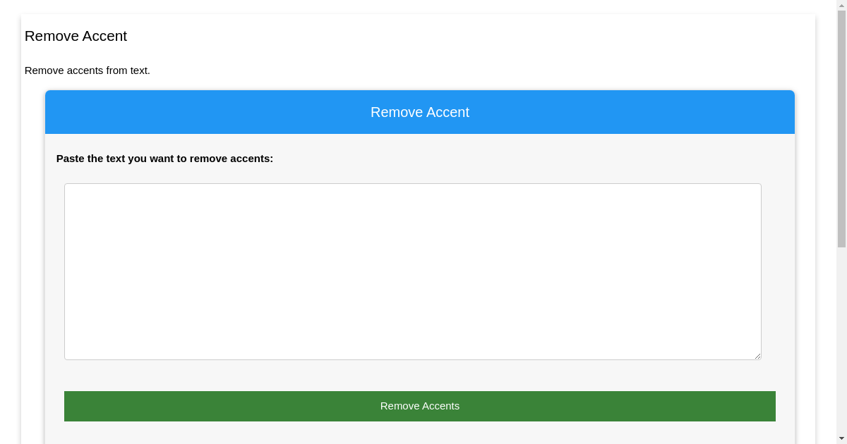 Remove Accents from Text - Online Accents Removal