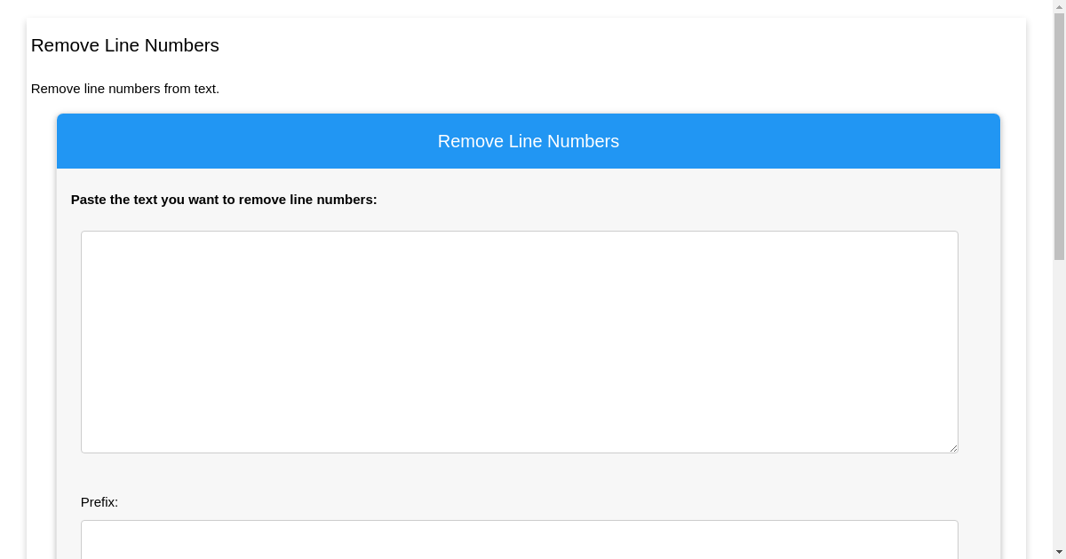 Remove Line Numbers from Text