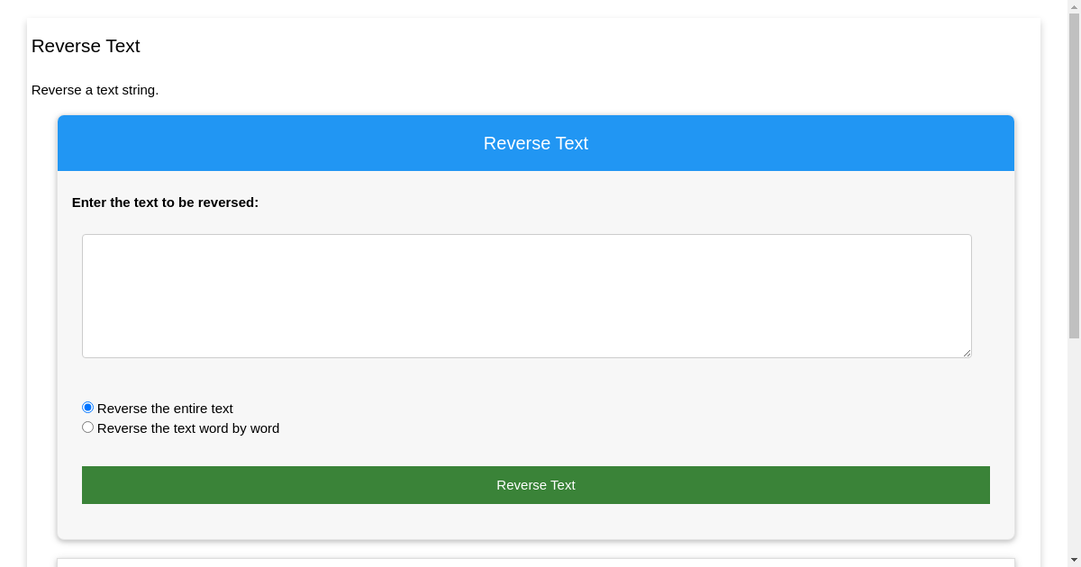 Reverse Text - Reverse a String Online