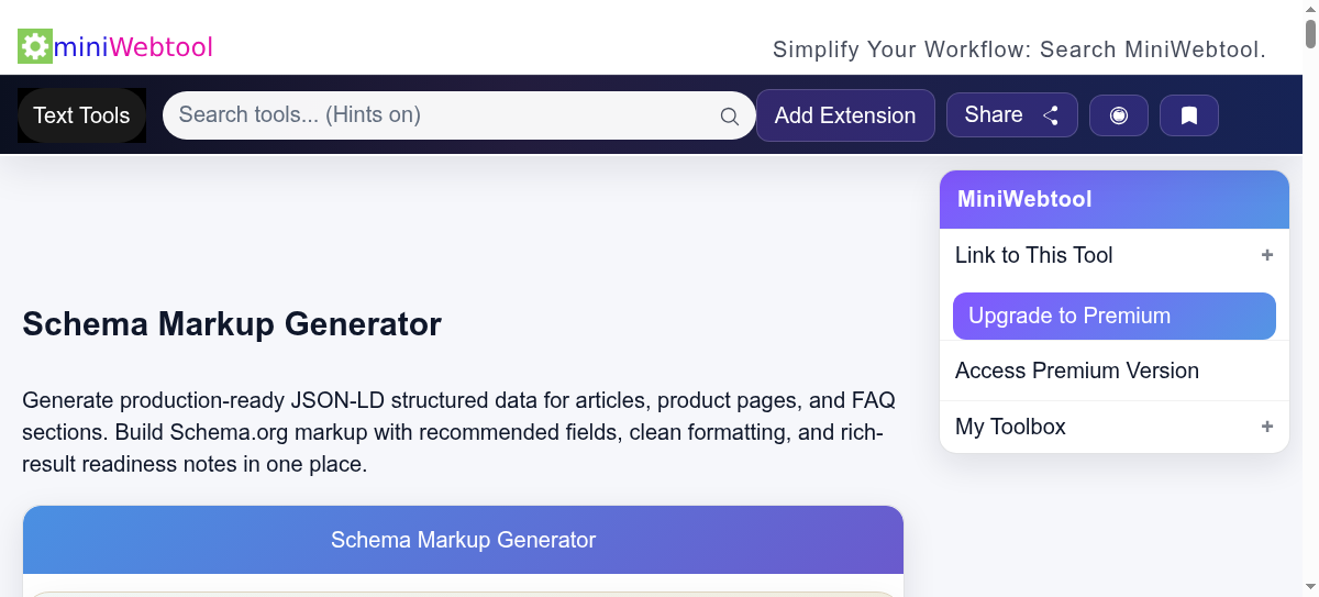 Schema Markup Generator for Article, Product, and FAQ JSON-LD