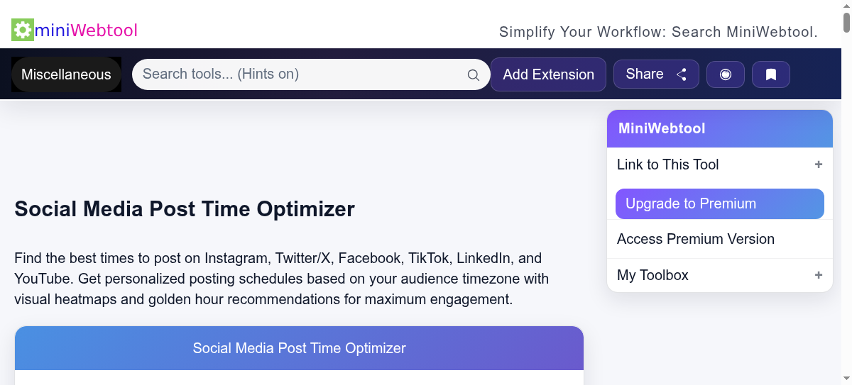Social Media Post Time Optimizer - Best Times to Post on Instagram ...