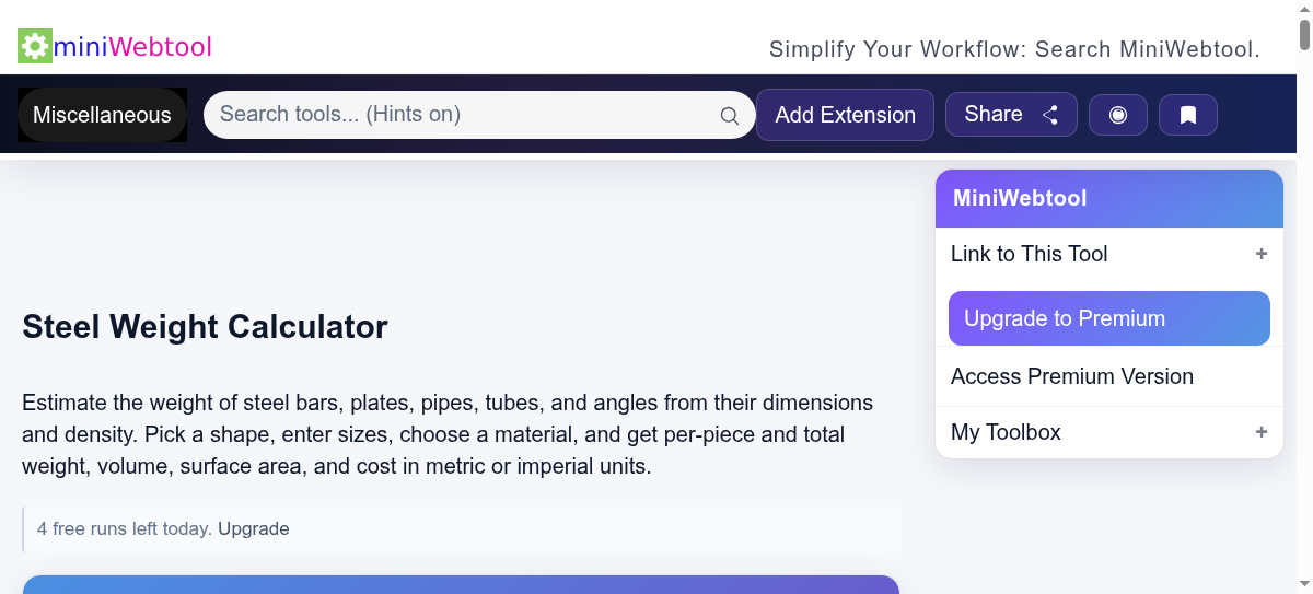 Steel Weight Calculator - Bars, Plates, Pipes, Tubes, and Angles