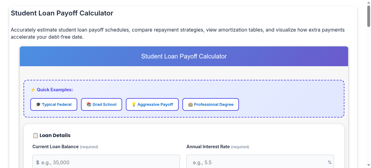 Free Student Loan Payoff Calculator - Plan Your Debt-Free Journey