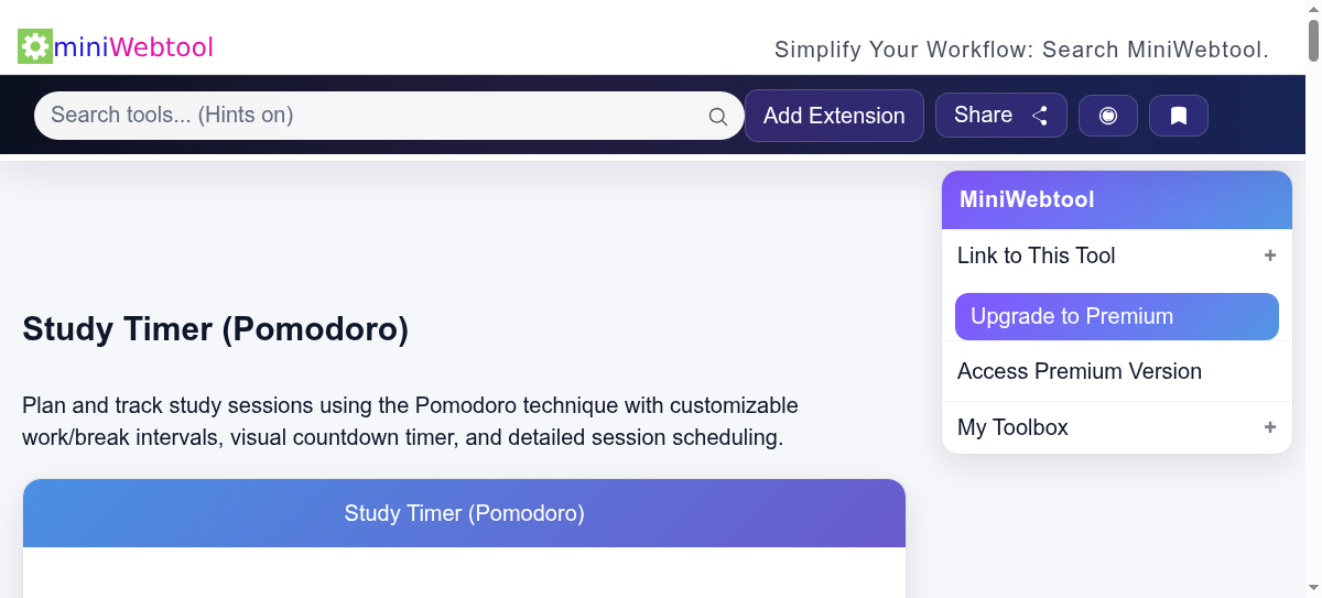 Free Study Timer (Pomodoro) - Plan & Track Focus Sessions