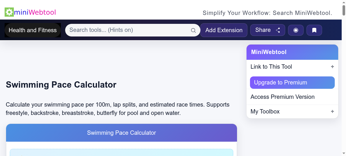 Swimming Pace Calculator - Pace Per 100m, Splits & Race Estimates