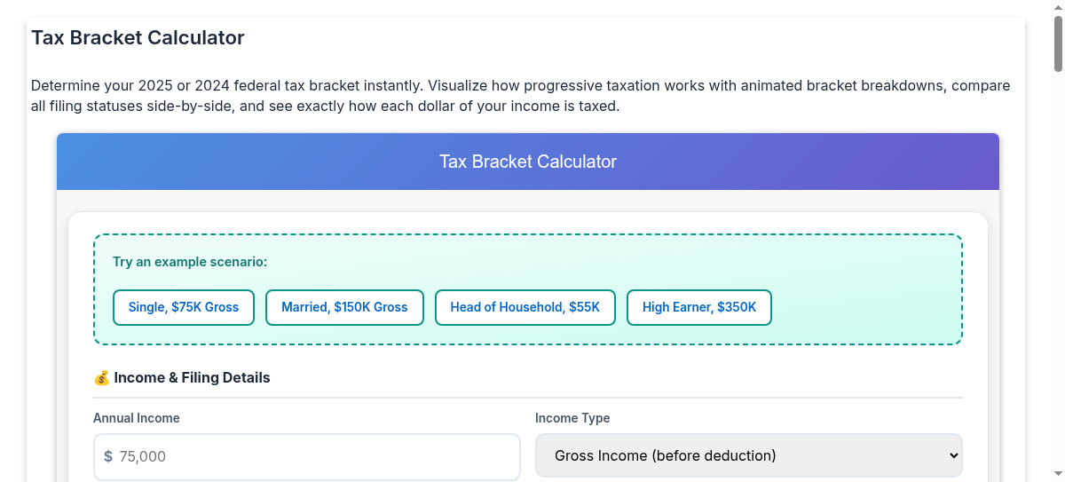 Tax Bracket Calculator 2025 - Find Your Federal Marginal & Effective ...