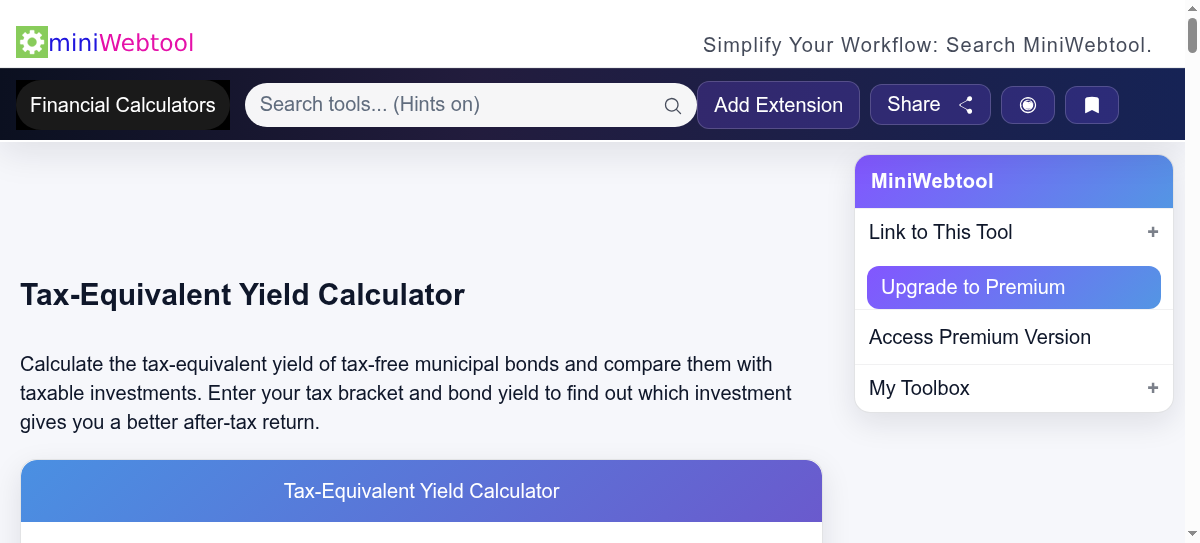 Tax-Equivalent Yield Calculator - Compare Taxable vs Tax-Free ...