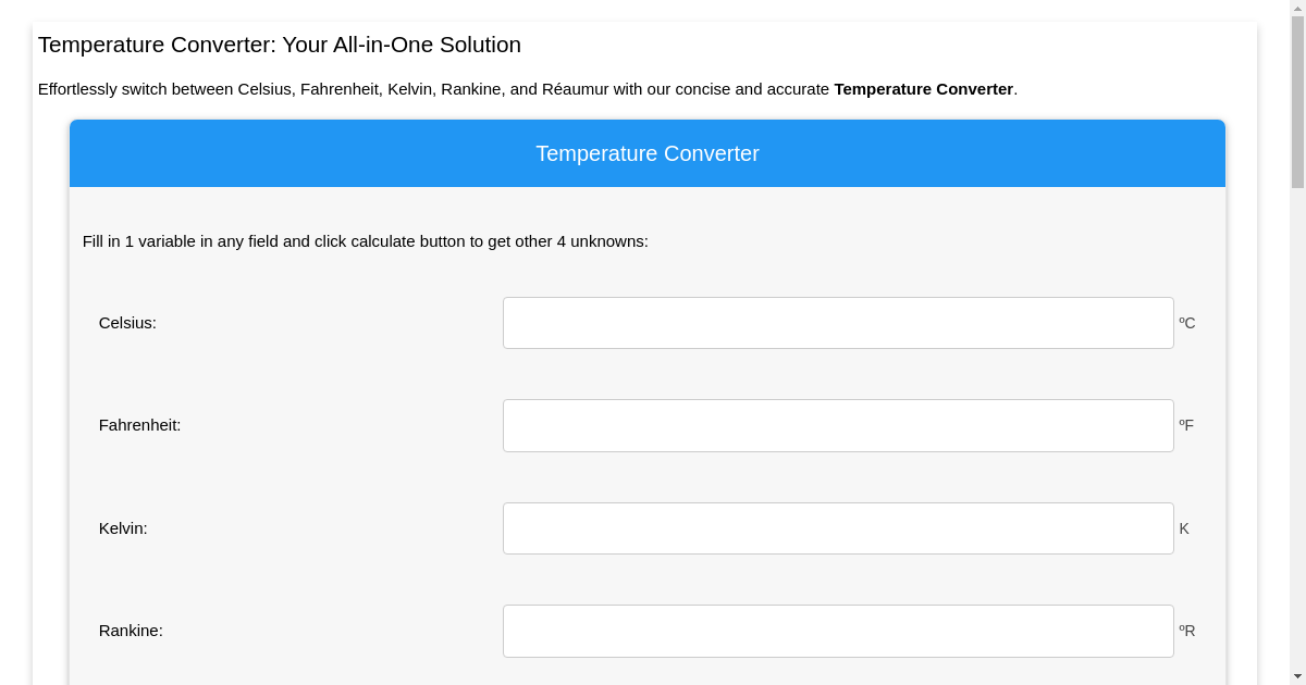 Free Temperature Converter: Your All-in-One Solution