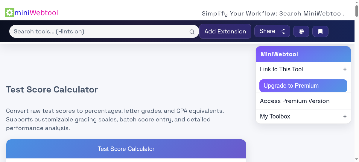 Test Score Calculator - Convert Raw Scores to Grades & GPA