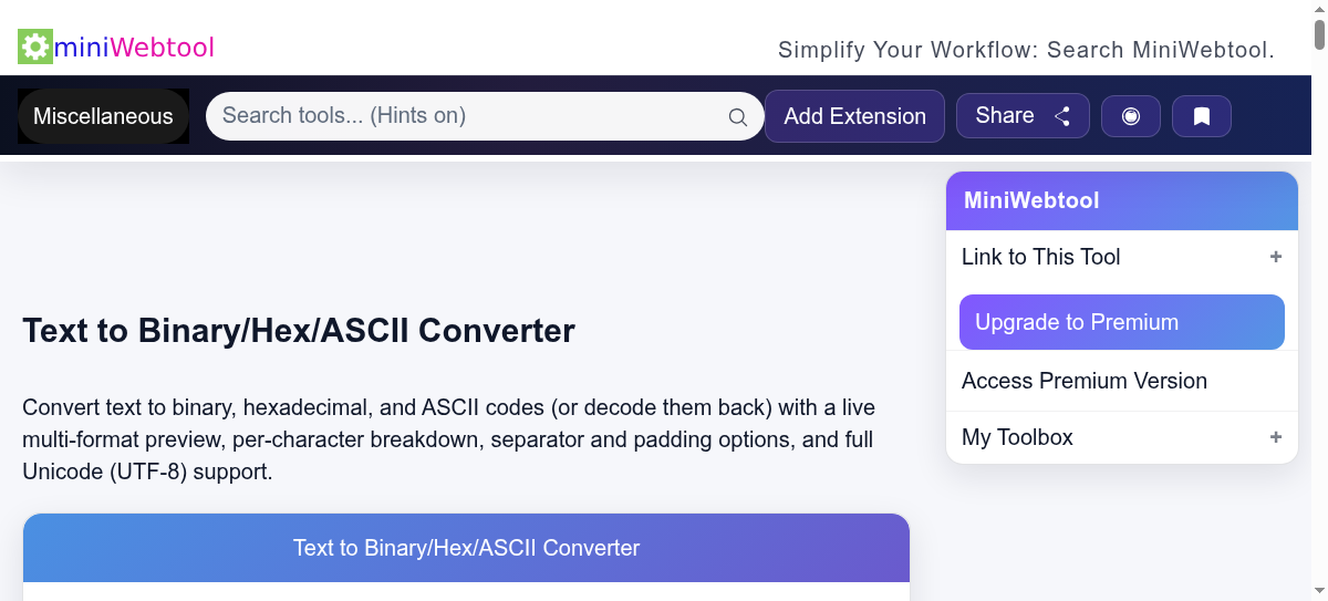 Text to Binary/Hex/ASCII Converter - Encode & Decode Text Online