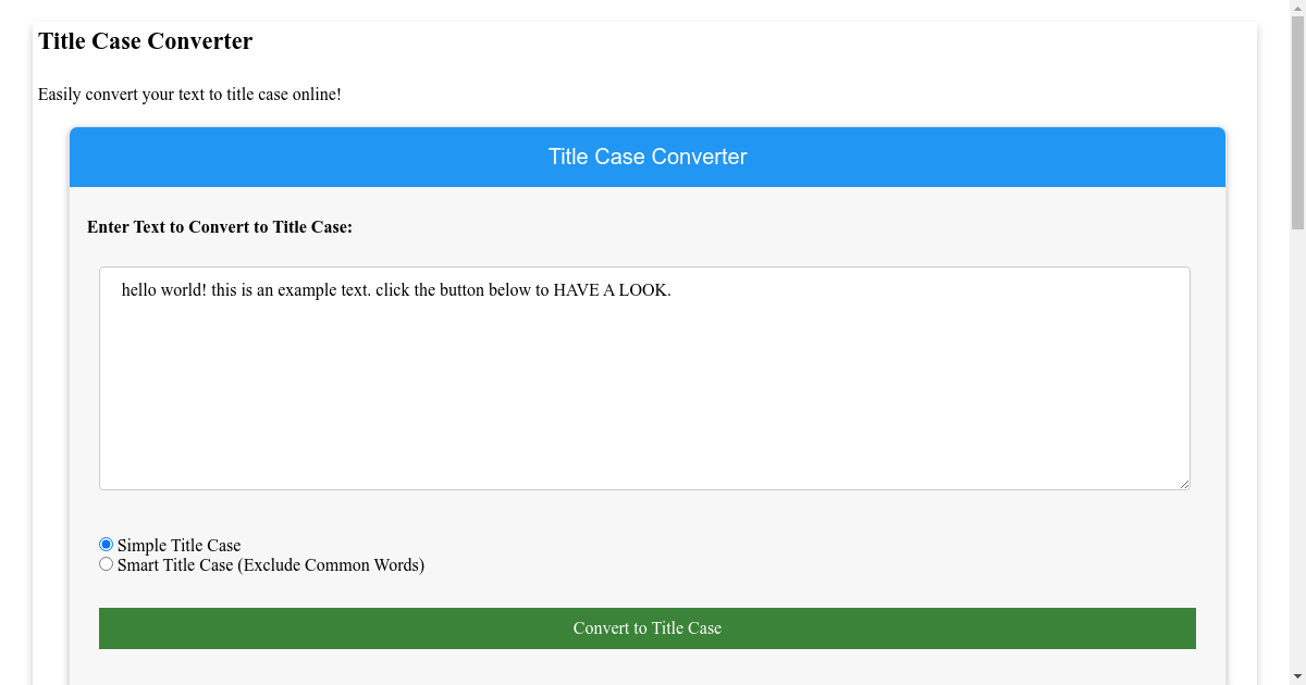 Convert Text to Title Case Online