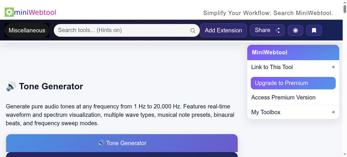 Tone Generator - Online Frequency Sound Generator with Waveform ...