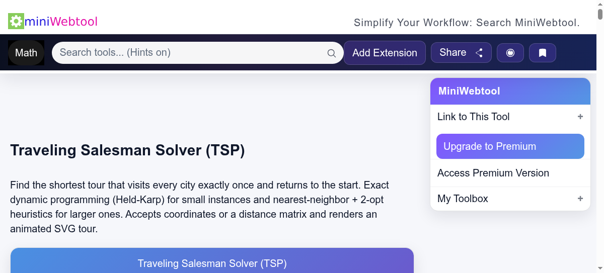 Traveling Salesman Solver (TSP) - Exact Held-Karp & 2-opt Tour ...