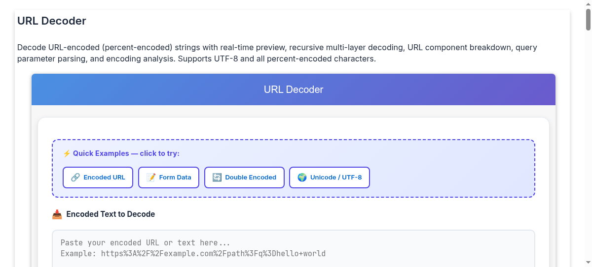 URL Decoder - Decode Encoded URLs with Component Breakdown & Multi ...