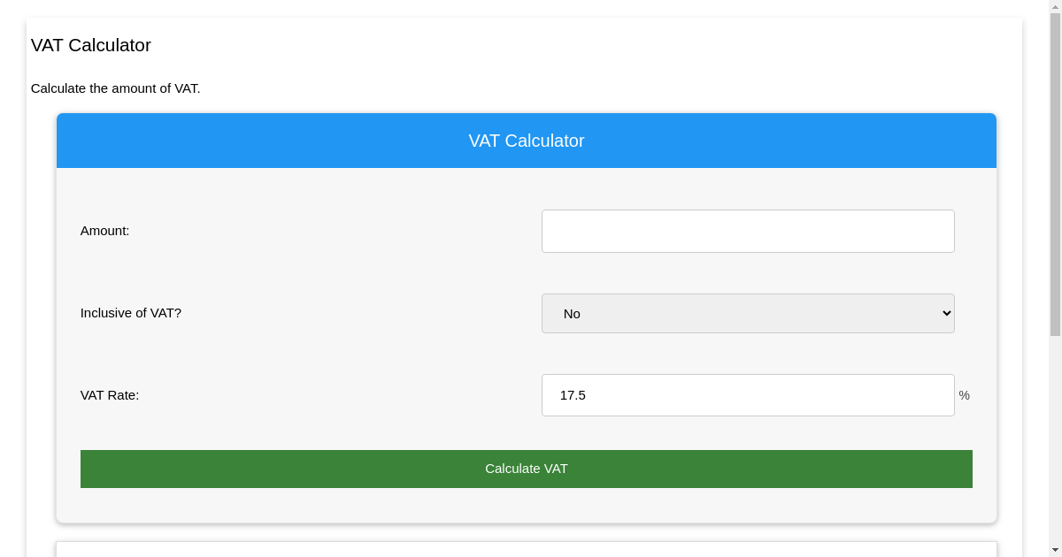 Online VAT Calculator