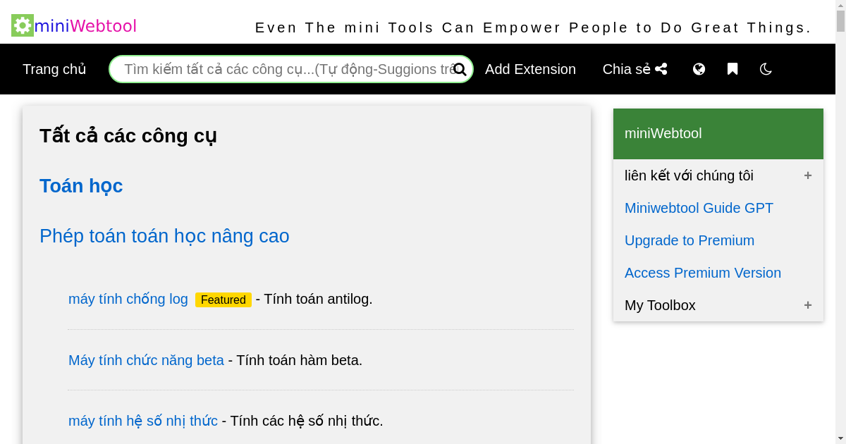 Công cụ và Máy tính - All Tools