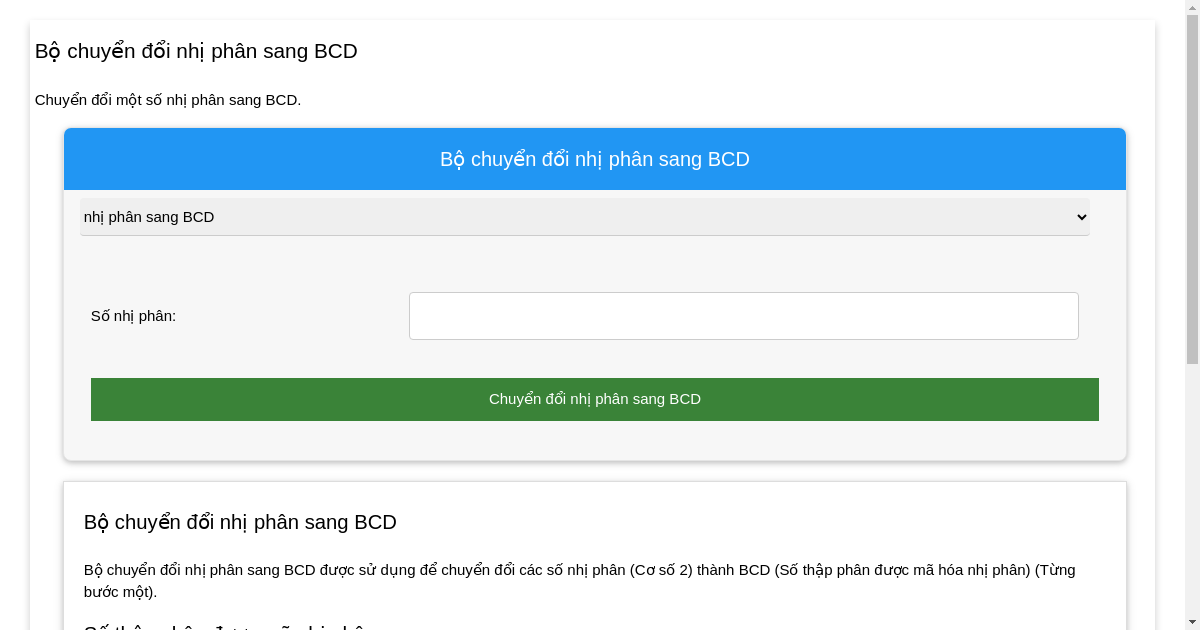 Bộ chuyển đổi nhị phân sang BCD - chuyển đổi nhị phân sang số thập phân ...