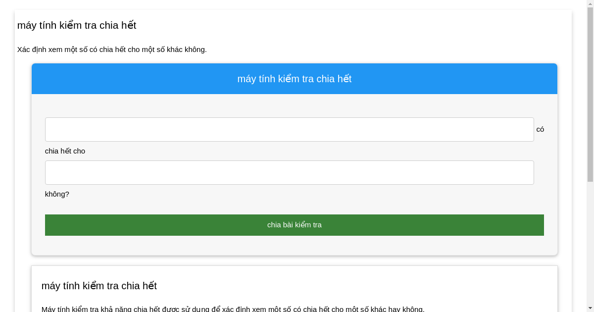 máy tính kiểm tra chia hết
