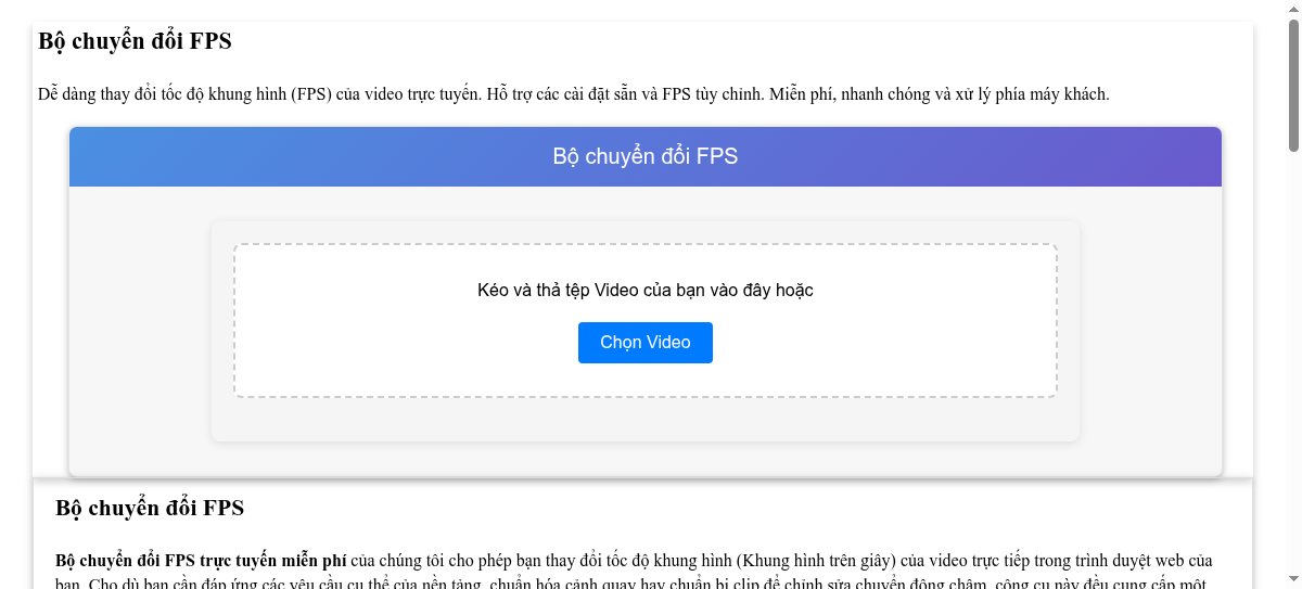 Bộ chuyển đổi FPS trực tuyến - Thay đổi tốc độ khung hình video (Miễn phí)