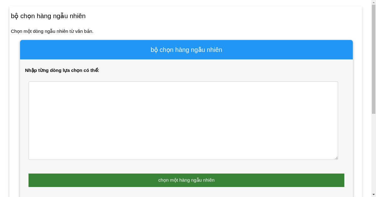 Bộ chọn dòng ngẫu nhiên - Chọn dòng ngẫu nhiên từ văn bản
