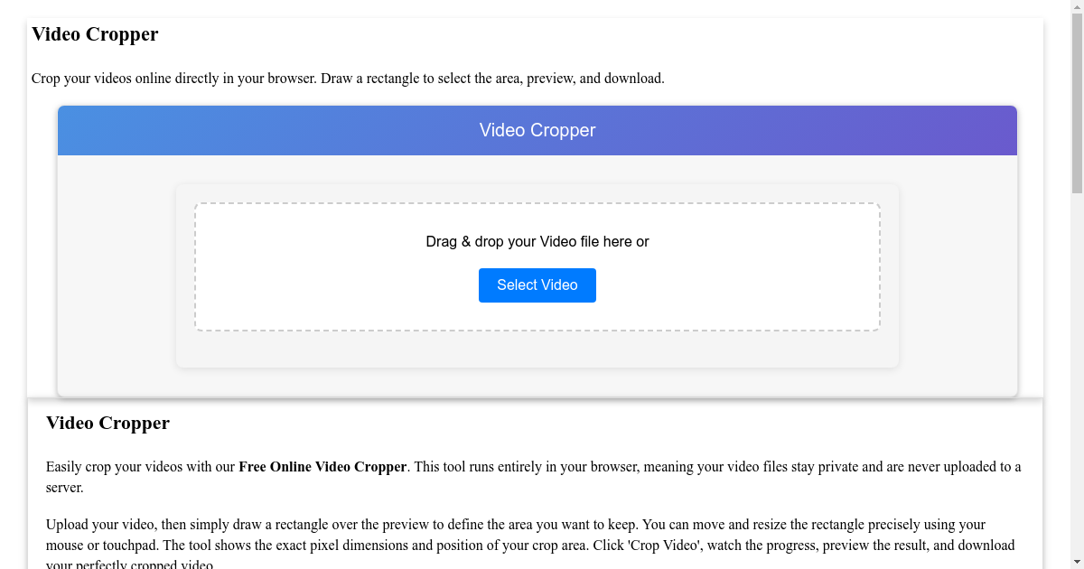 Free Online Video Cropper - Crop Videos in Browser