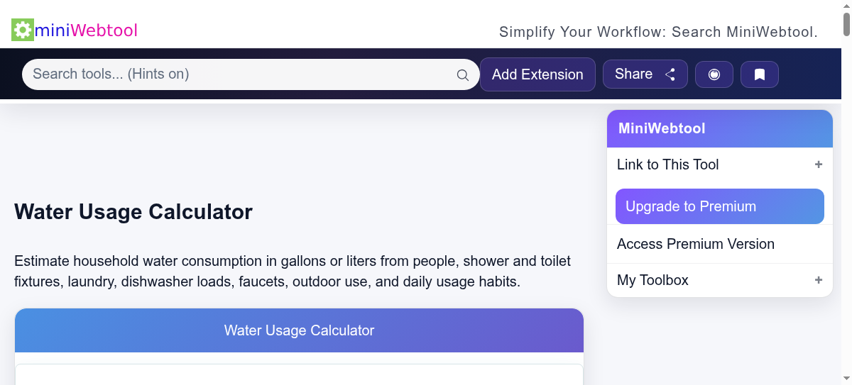 Water Usage Calculator - Estimate Daily, Monthly & Annual Household ...