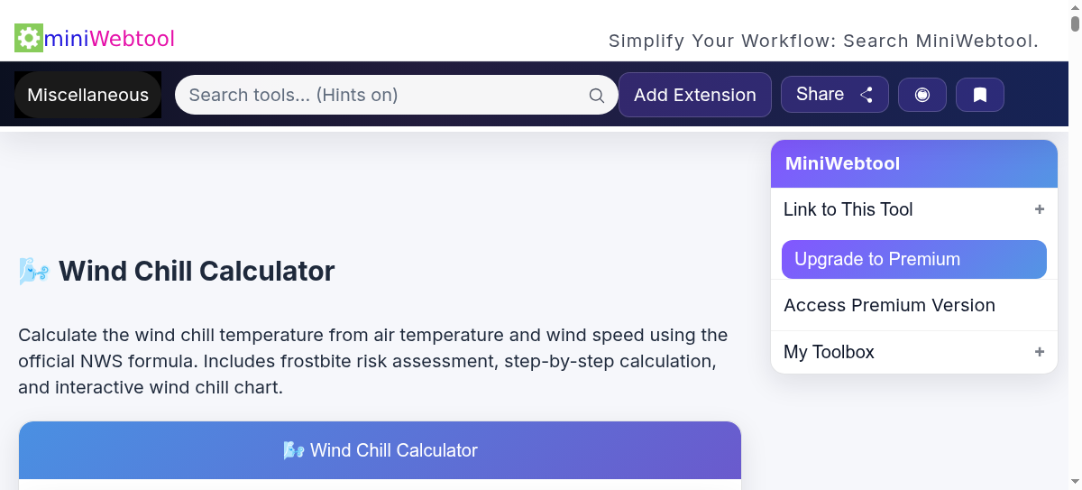 Wind Chill Calculator - Find Wind Chill Factor & Frostbite Risk