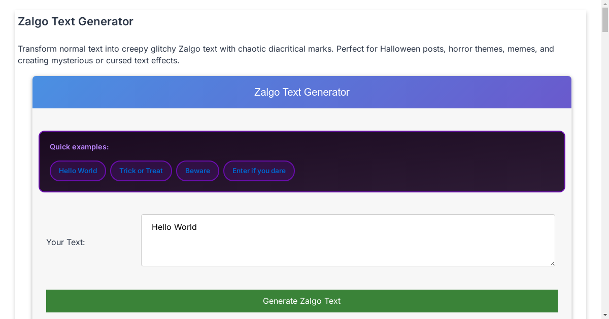 Zalgo Text Generator - Create Glitchy Creepy Corrupted Text